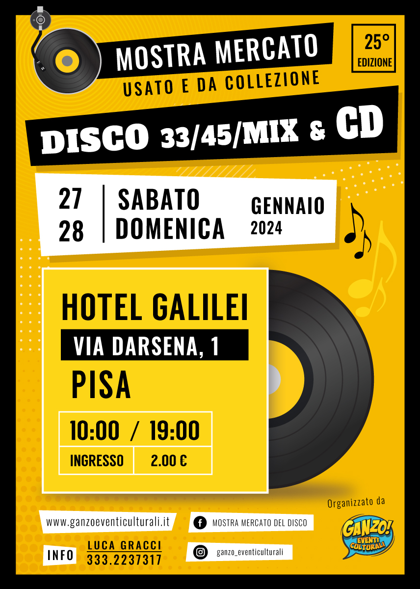 Mostra del Disco gennaio 2024 | Comune di Pisa - Turismo